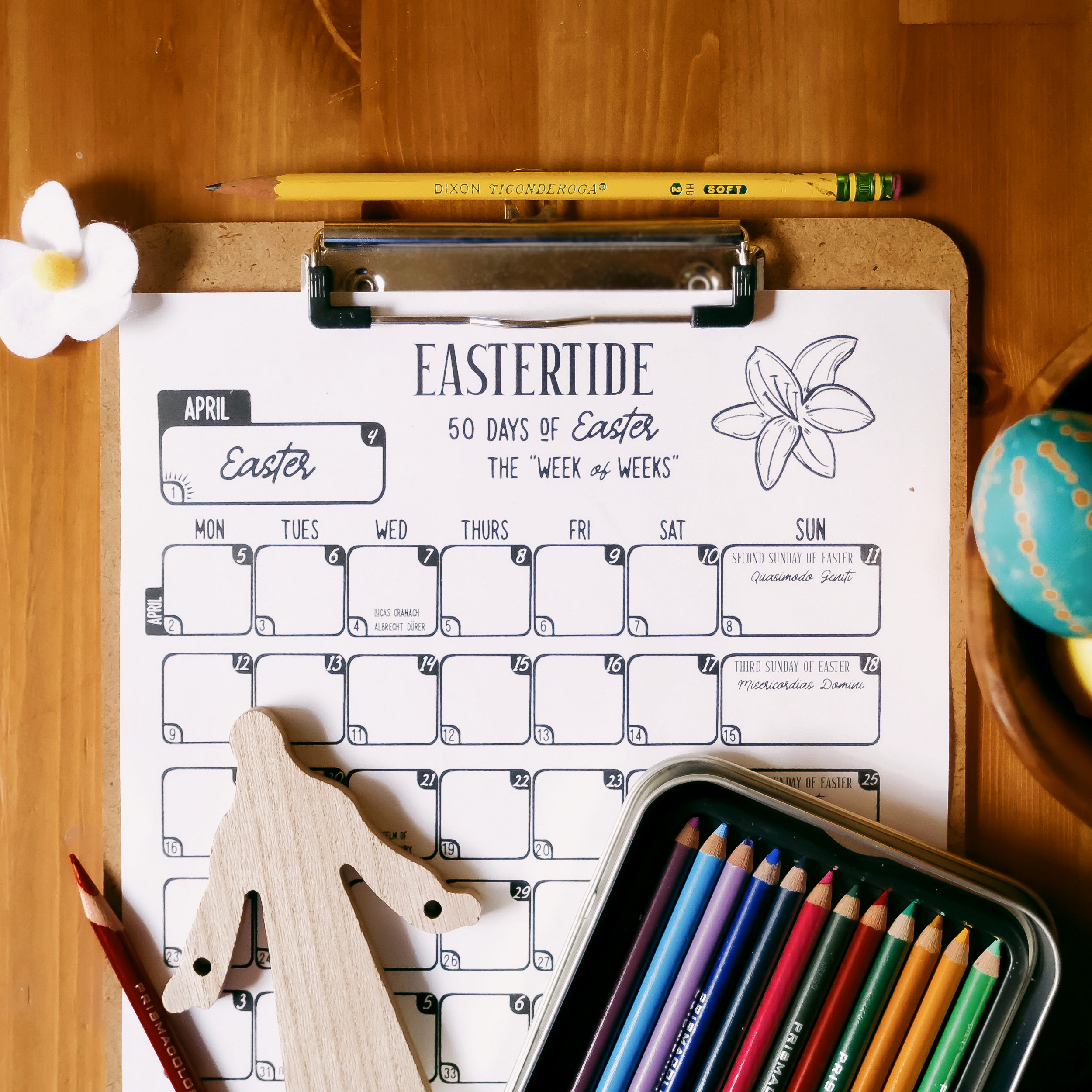 Eastertide Poster - Black and White - Lutheran Homeschool